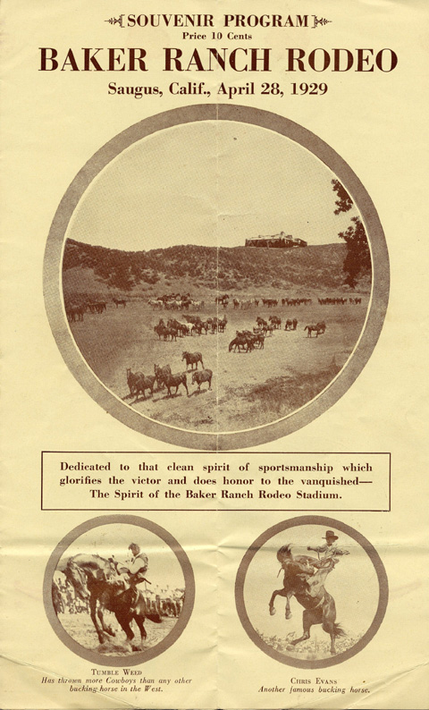 SCVHistory.com AL1929 | Saugus | Baker Ranch Rodeo Program, 4-28-1929.