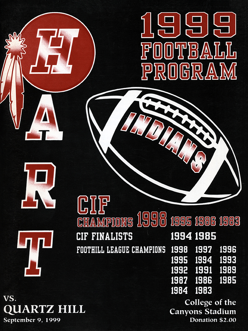 SCVHistory.com | Hart High School | Football Program: Hart vs. Quartz ...